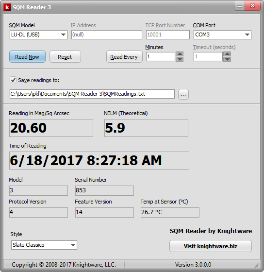 Knightware SQM Reader for Unihedron Sky Quality Meter | Astronomy ...